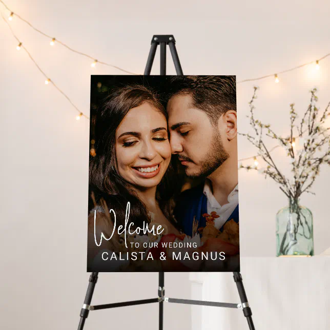 Elegant Photo Wedding Welcome Sign | Zazzle