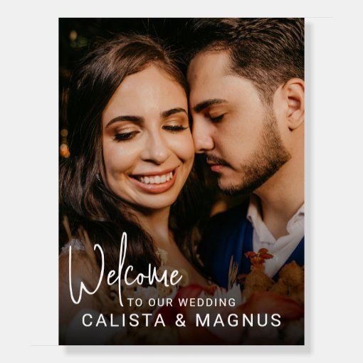 Elegant Photo Wedding Welcome Sign | Zazzle