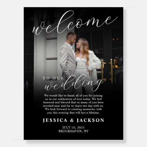 Elegant Photo Wedding Welcome Sign | Zazzle