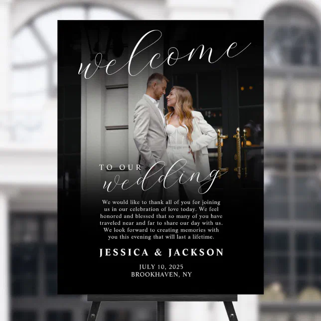 Elegant Photo Wedding Welcome Sign | Zazzle