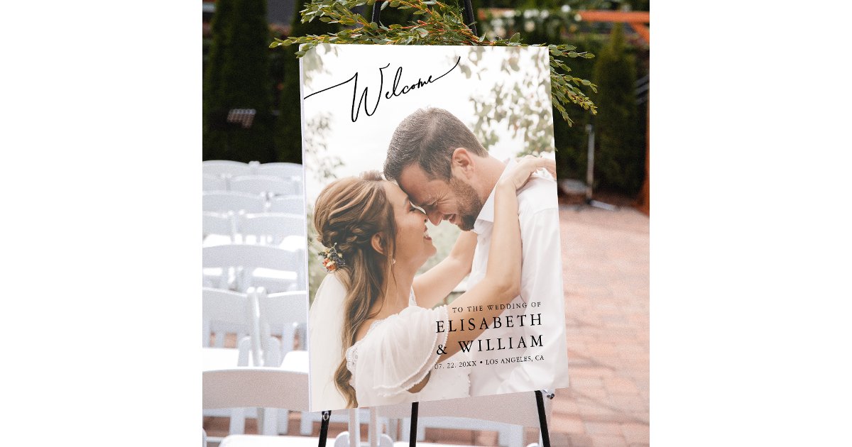 Elegant Photo Wedding Welcome Sign | Zazzle