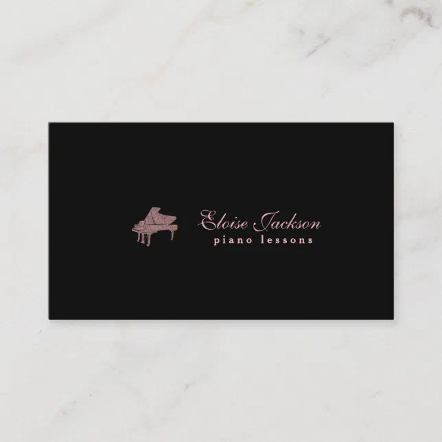 elegant piano lessons design business card | Zazzle