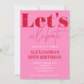 Elegant Pink 29th birthday invitation Glitter Glam | Zazzle