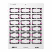 Elegant Pink and Black Printable Address Labels | Zazzle