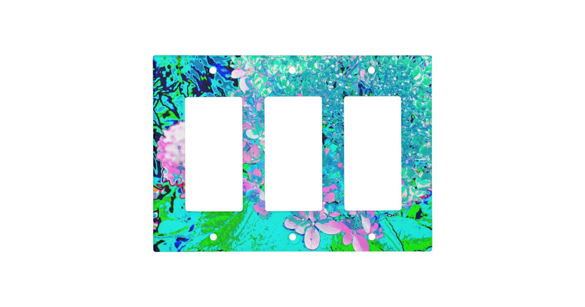 Elegant Pink and Blue Limelight Hydrangea Light Switch Cover | Zazzle