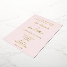 Elegant Pink and Gold Foil Invitation | Zazzle