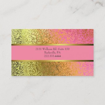 Elegant Pink and Gold Foil Look Business Card | Zazzle