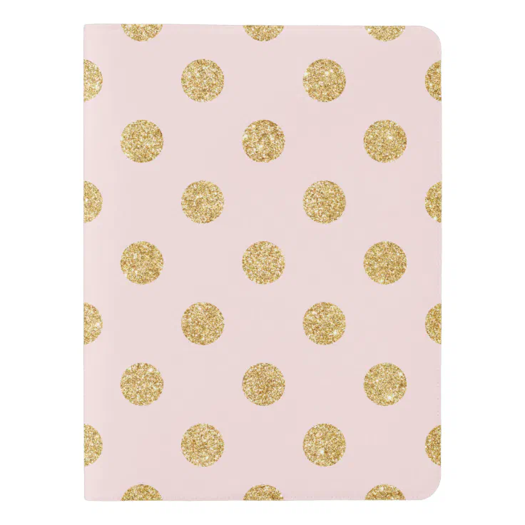 Elegant Pink And Gold Glitter Polka Dots Pattern Extra Large Moleskine ...