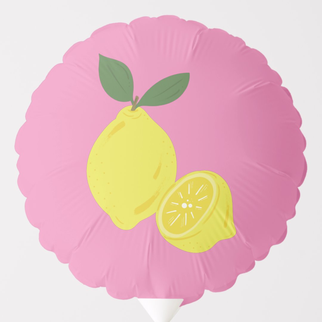 Elegant Pink and Yellow Lemon Party Balloon | Zazzle