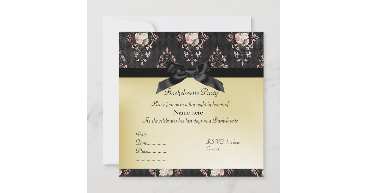 ELEGANT PINK BACHELORETTE PARTY INVITATION NEW | Zazzle