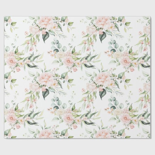 Elegant Pink Blush Eucalyptus Wrapping Wrapping Paper | Zazzle