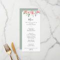 Elegant Pink Blush Floral Dinner Menu | Zazzle