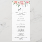 Elegant Pink Blush Floral Dinner Menu | Zazzle