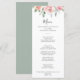 Elegant Pink Blush Floral Dinner Menu | Zazzle