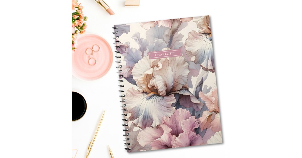 Elegant Pink Blush Girly Floral Personalized Notebook | Zazzle