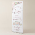 Elegant Pink Boho Chic Floral Wedding Welcome Retractable Banner | Zazzle