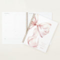 Elegant Pink Bow Planner | Zazzle