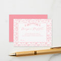 Elegant Pink Bow Vintage Floral Diaper Raffle Enclosure Card | Zazzle