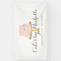 Elegant Pink Cake with Florals Cake Decorating Banner | Zazzle