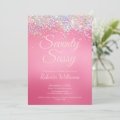 Elegant Pink Calligraphy 70th Birthday Invitation | Zazzle