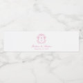 Elegant Pink Chinoiserie Crest Monogram Wedding Water Bottle Label | Zazzle