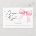 Elegant Pink Coquette Bow Diaper Raffle Baby Showe Enclosure Card | Zazzle
