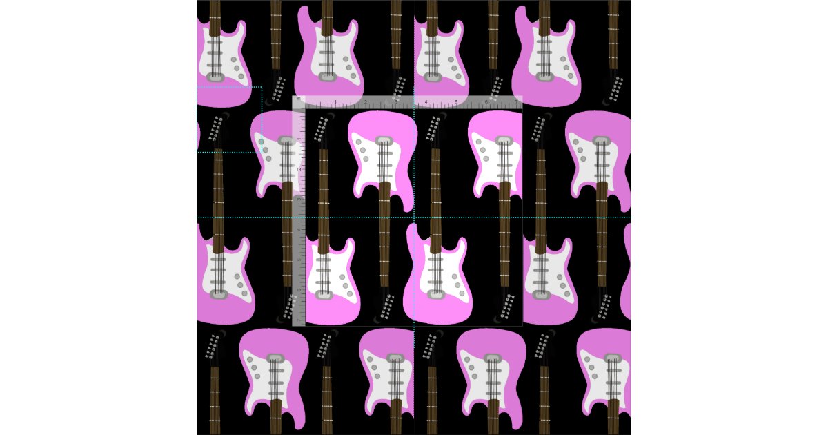 Elegant Pink Electric Guitar Print Fabric | Zazzle