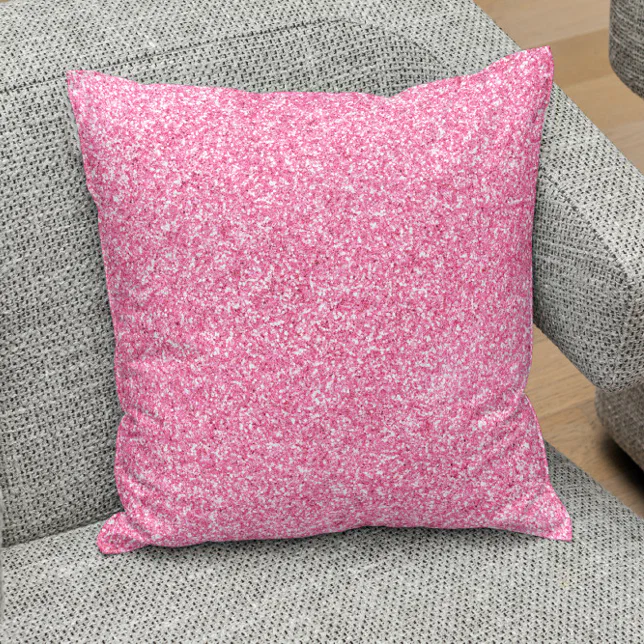 Elegant Pink Faux Glitter & Sparkles Throw Pillow | Zazzle
