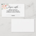Elegant Pink Floral Diaper Raffle Card | Zazzle