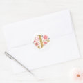 Elegant Pink Floral Monogram Initial Letter J Classic Round Sticker ...