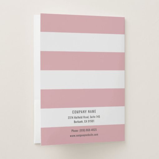 Elegant Pink Floral Professional Business Pocket Folder | Zazzle