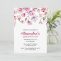 Elegant Pink Floral Watercolor 62nd birthday Invitation | Zazzle