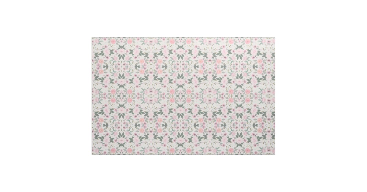 Elegant Pink Floral Watercolor Painting Fabric | Zazzle