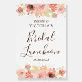 Elegant Pink Floral Welcome Bridal Luncheon Sign | Zazzle