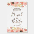 Elegant Pink Floral Welcome Brunch & Bubbly Sign | Zazzle