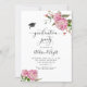 Elegant Pink Flowers Graduation Party Invitation | Zazzle