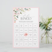 Elegant Pink Flowers Spring Baby Shower Bingo Game | Zazzle