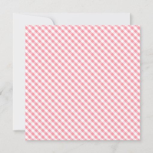 Elegant Pink Gingham Pattern Baby Shower Invitation | Zazzle