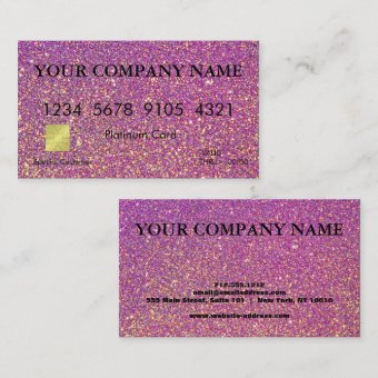 Elegant Pink Glitter Credit Card | Zazzle