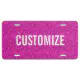 Elegant Pink Glitter Pattern License Plate | Zazzle