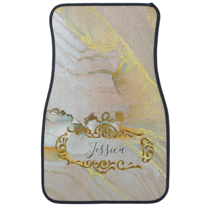 Elegant Pink Gold Girly Monogram Car Floor Mat | Zazzle.com