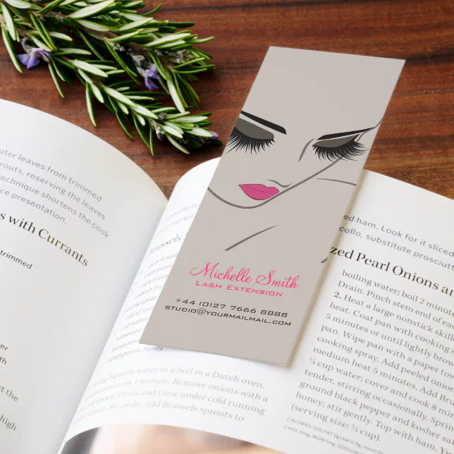 Elegant Pink Grey Lash Extension Beauty Salon QR Bookmarks | Zazzle