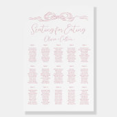 Elegant Pink Hand Drawn Bow Wedding Seating Chart Foam Board | Zazzle