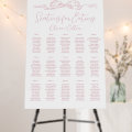 Elegant Pink Hand Drawn Bow Wedding Seating Chart Foam Board | Zazzle