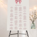Elegant Pink Hand Drawn Bow Wedding Seating Chart Foam Board | Zazzle