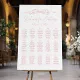 Elegant Pink Hand Drawn Bow Wedding Seating Chart Foam Board | Zazzle
