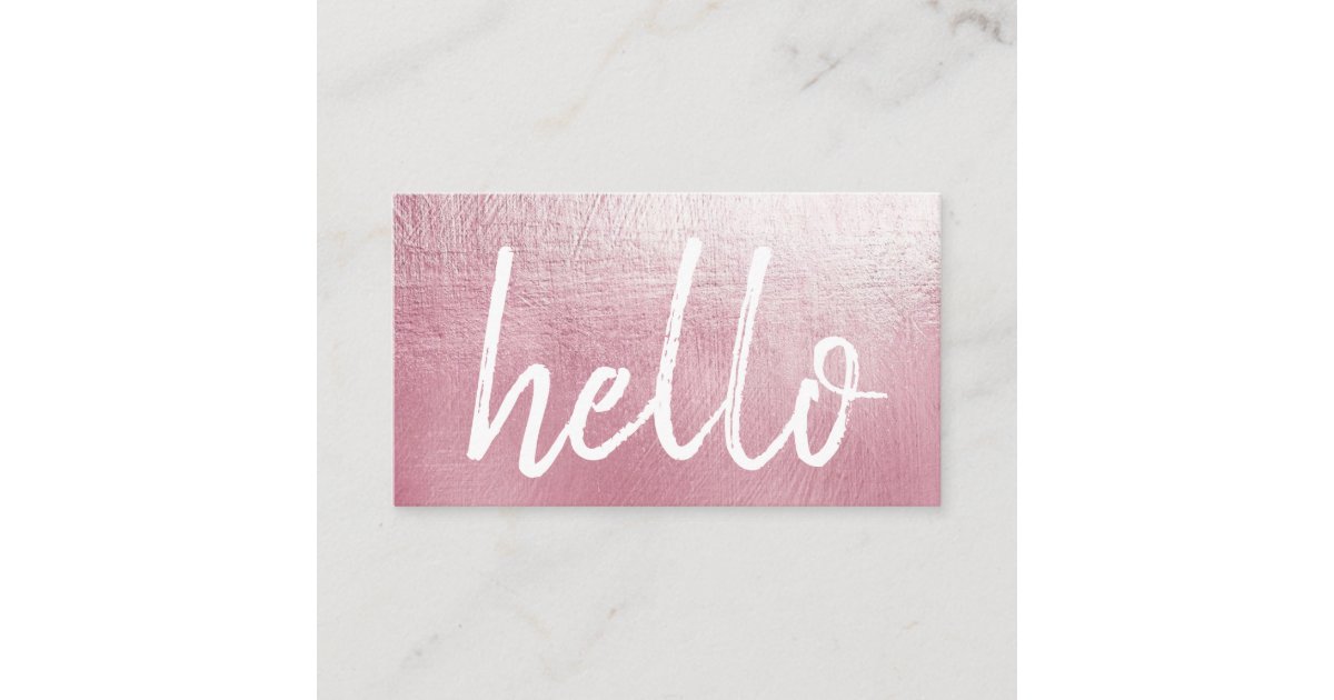 Elegant Pink Hello Event Planner Business Card | Zazzle