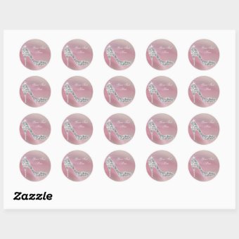 Elegant Pink High Heel Shoe Stickers | Zazzle