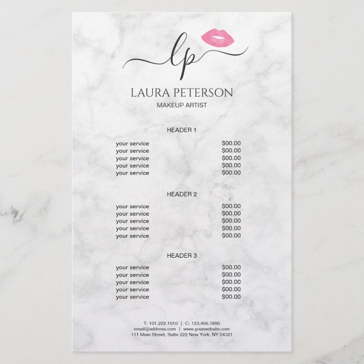 Elegant pink lips handwritten script calligraphy flyer | Zazzle