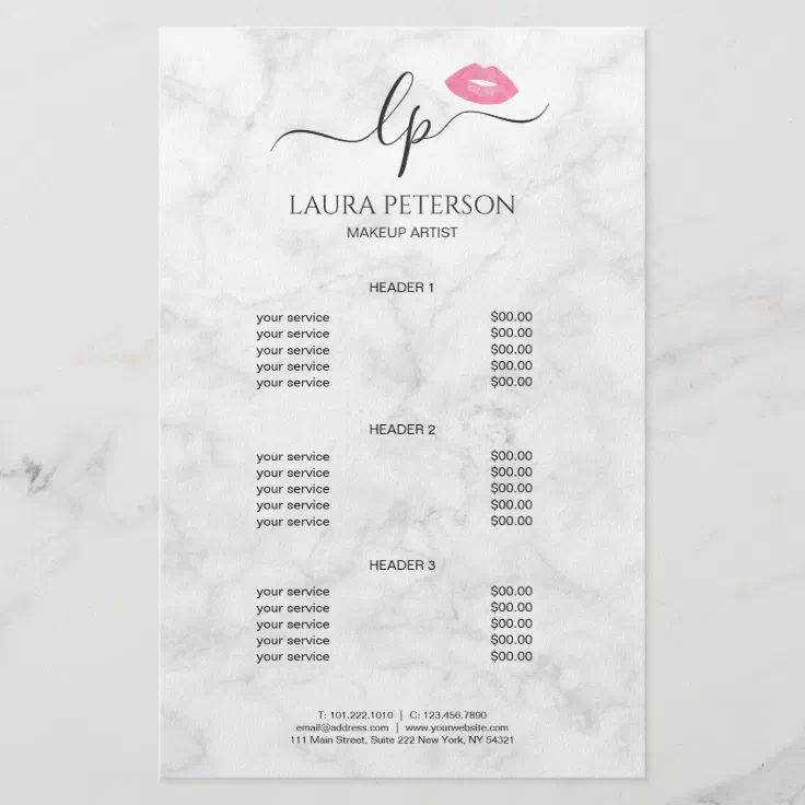 Elegant pink lips handwritten script calligraphy flyer | Zazzle